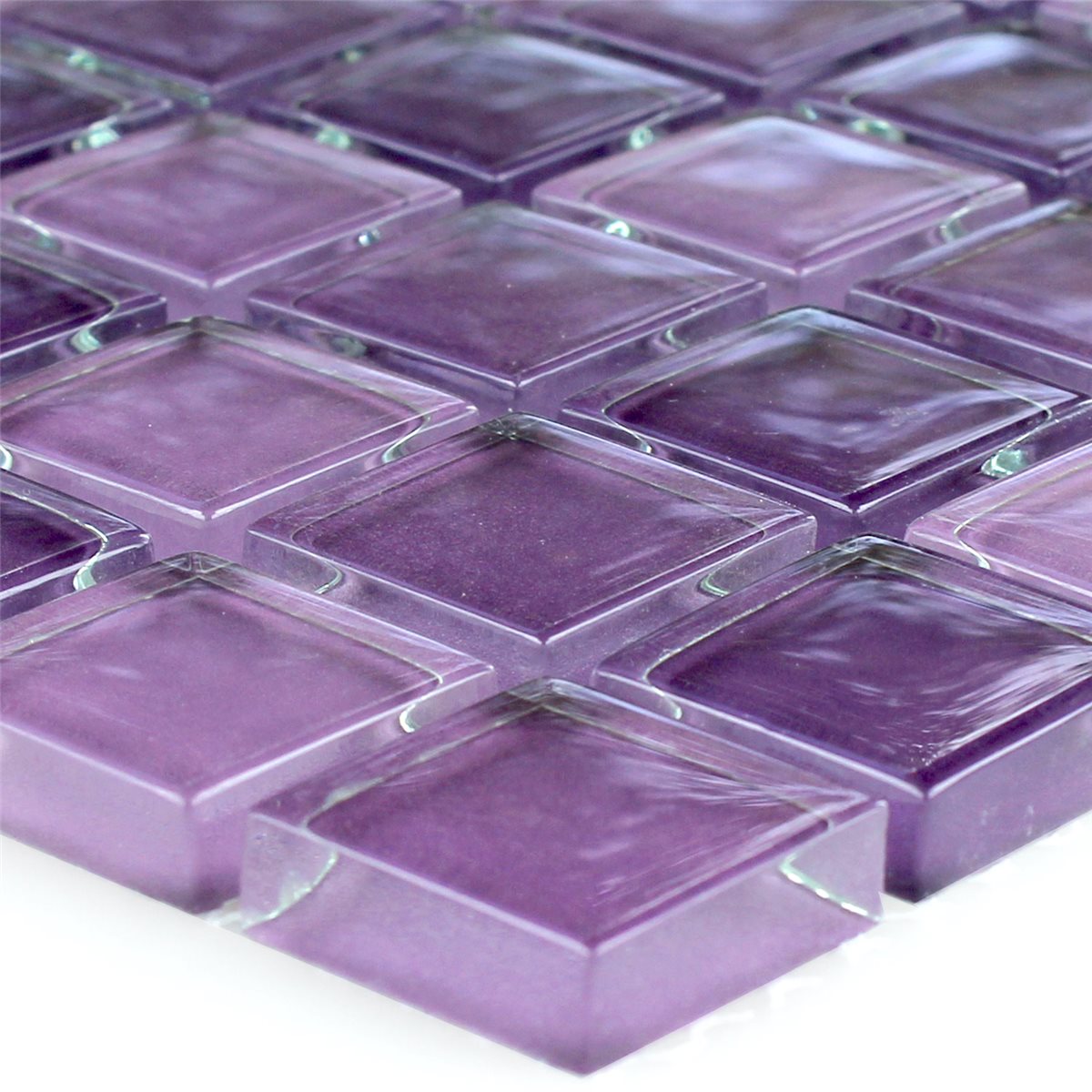 Crystal Glass Mosaic Tiles Purple Mix 25x25x8mm - 1 Sheet | eBay